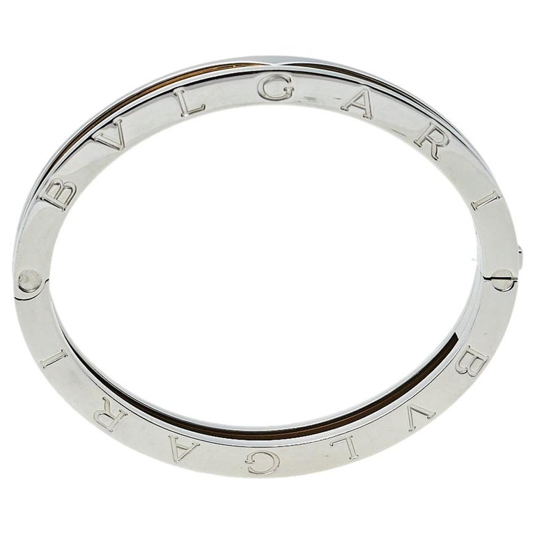 Bvlgari B.zero1 Stainless Steel and 18k Rose Gold Bangle at 1stDibs