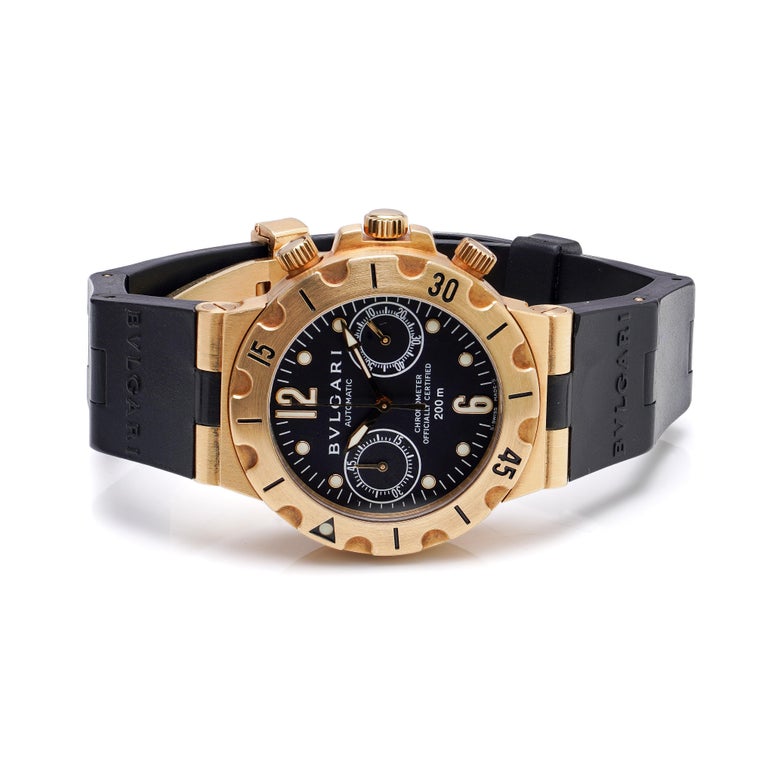 Bvlgari Diagono Scuba 18KT Gold Automatic Divers Chronograph Watch For ...