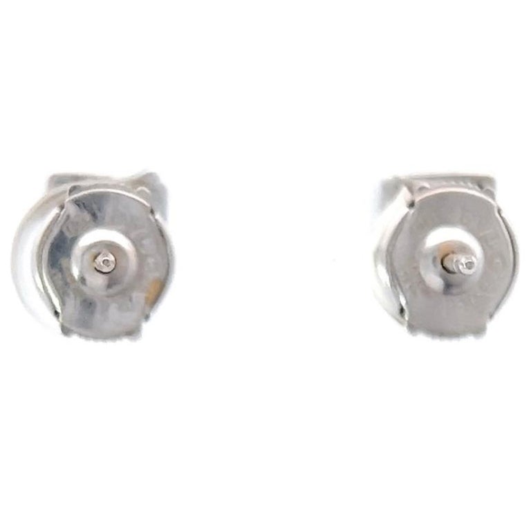 Bvlgari Diamond 18 Karat White Gold Stud Earrings For Sale at 1stDibs