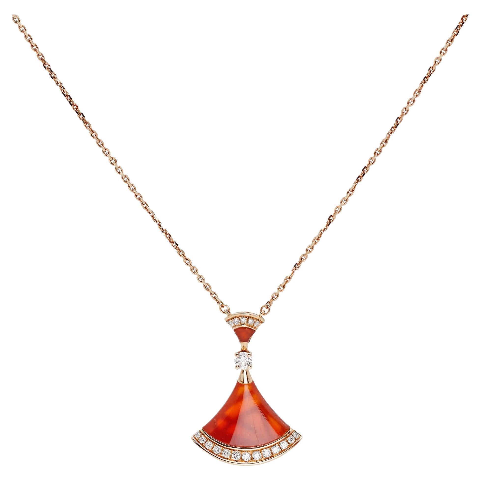Bvlgari Bulgari Diva Dream Diamond Large Rose Gold Pendant Necklace For ...