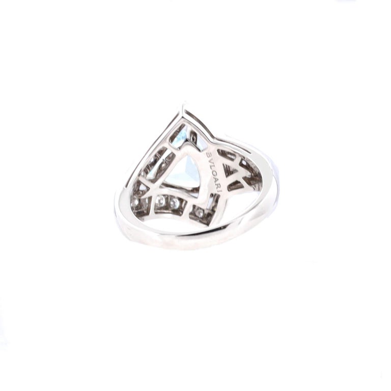 Bvlgari Diva's Dream Ring 18k White Gold with Diamonds and Aquamarine ...
