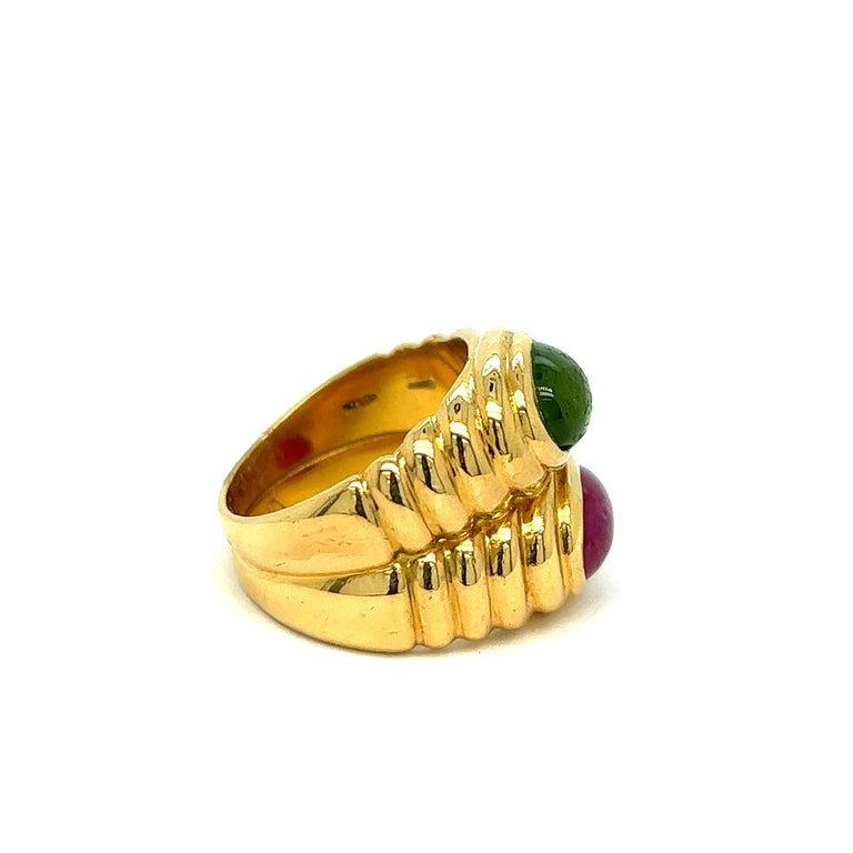 Bvlgari Doppio Ruby and Peridot Ring For Sale at 1stDibs
