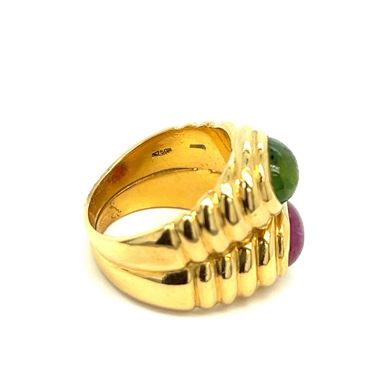 Bvlgari Doppio Ruby and Peridot Ring For Sale at 1stDibs