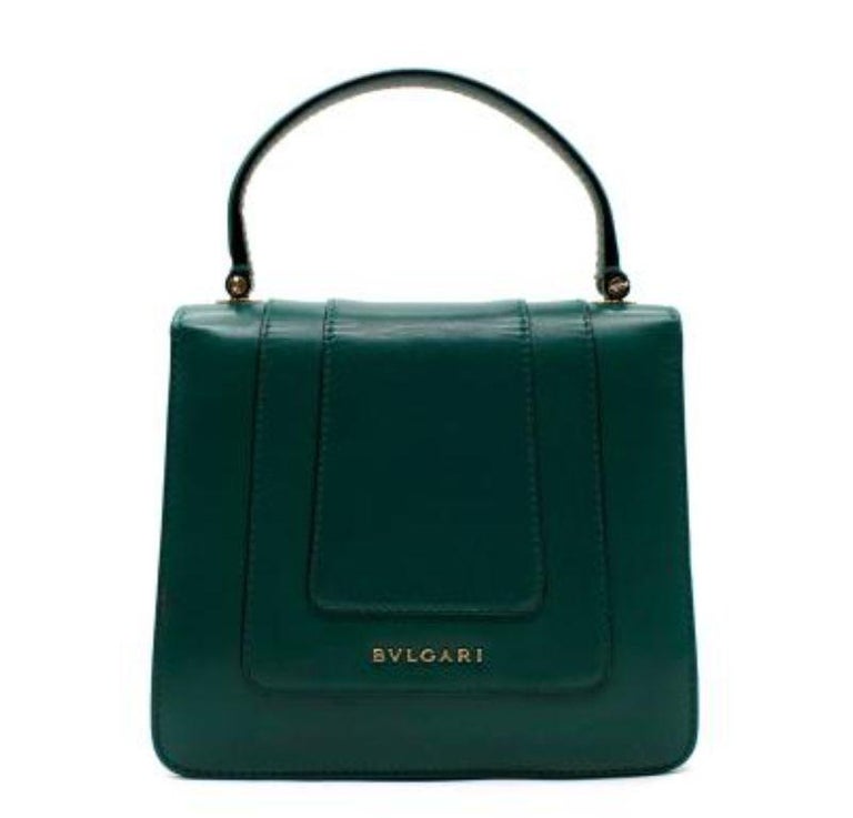 Bvlgari Emerald Green Leather Serpenti Forever Top-Handle Bag For Sale ...