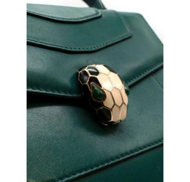 Bvlgari Emerald Green Leather Serpenti Forever Top-Handle Bag For Sale ...