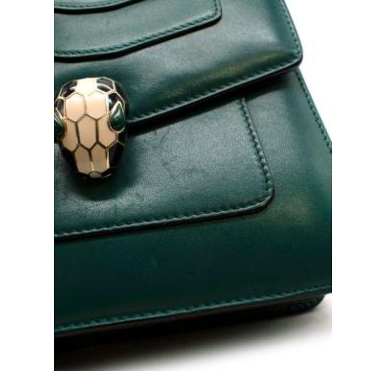 Bvlgari Emerald Green Leather Serpenti Forever Top-Handle Bag For Sale ...