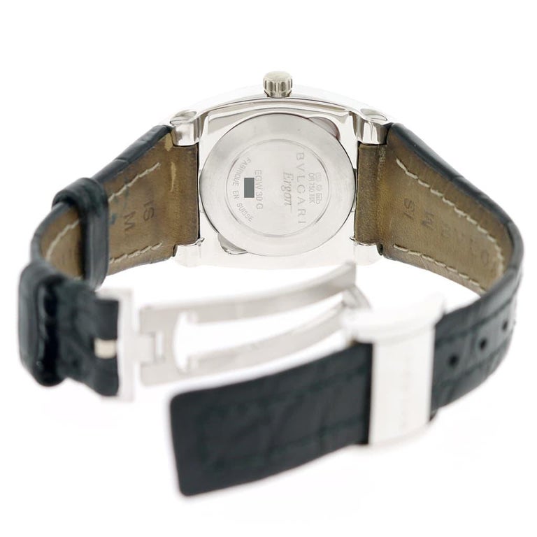Bvlgari Ergon Ladies 18 Karat White Gold Factory Diamond Lugs and Dial Watch For Sale at 1stDibs