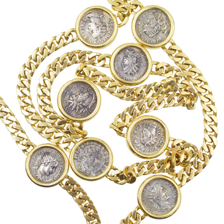 Bvlgari Gold and Coin Long-Chain 'Monete' Necklace at 1stDibs