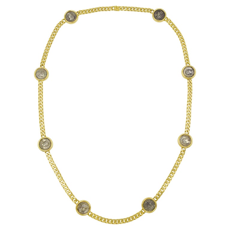 Bvlgari Gold and Coin Long-Chain 'Monete' Necklace at 1stDibs