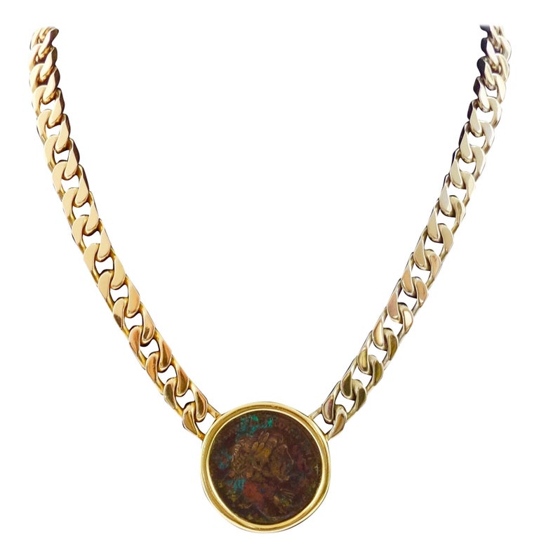 Bvlgari Gold Chain Necklace Ancient Roman Coin at 1stDibs