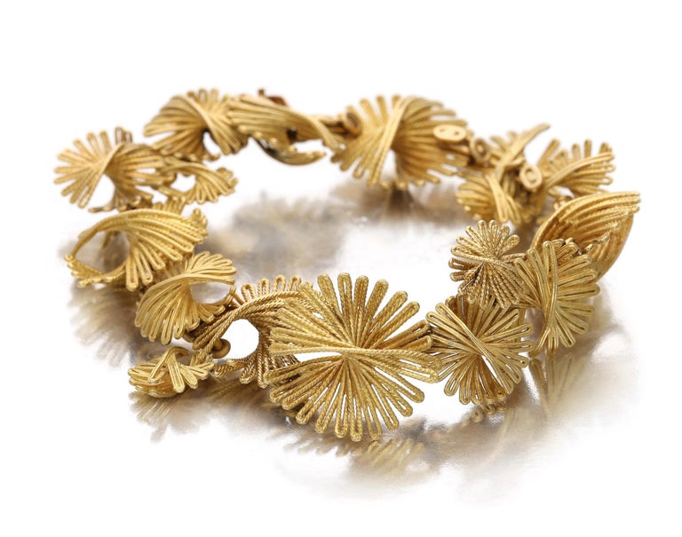 Bvlgari Gold Twisted Fan Bracelet For Sale at 1stDibs