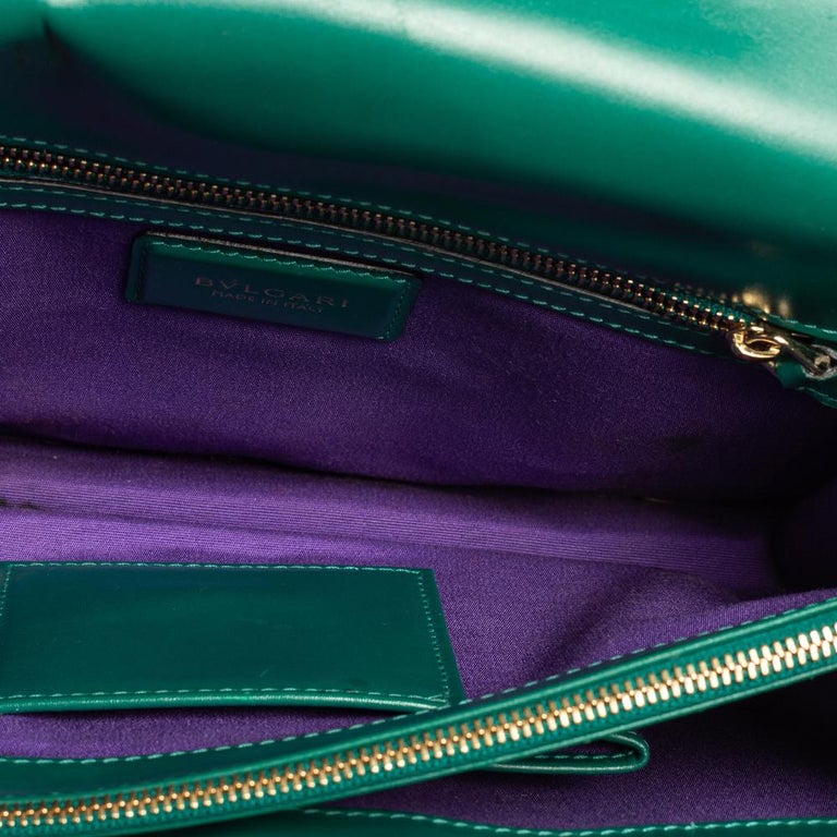 Bvlgari Green Leather Medium Serpenti Forever Shoulder Bag at 1stDibs