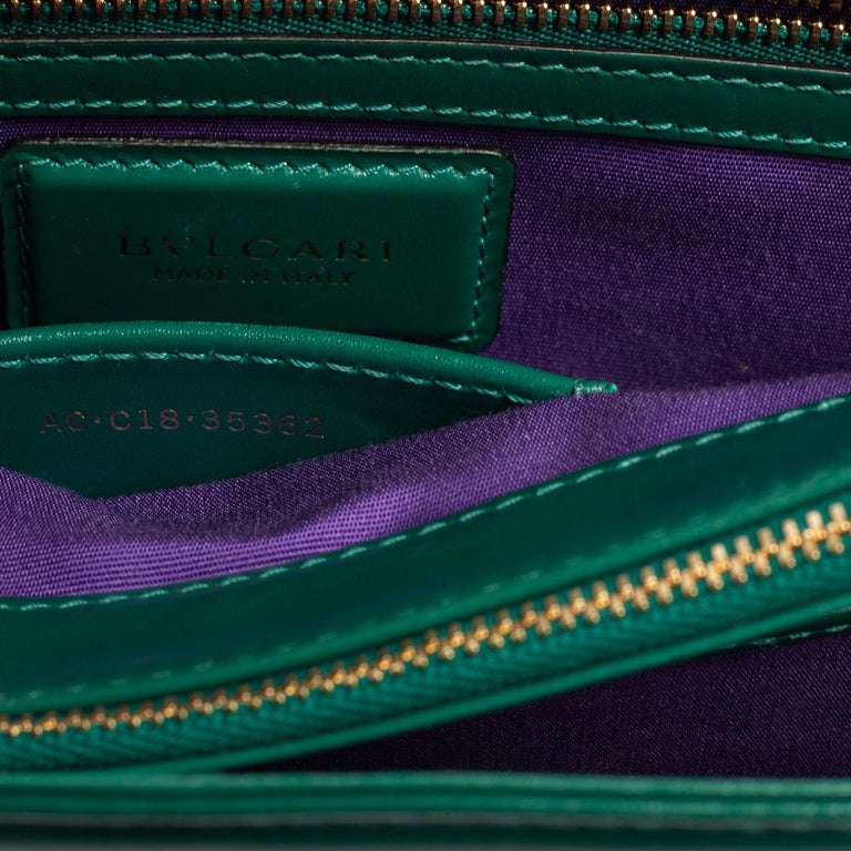 Bvlgari Green Leather Medium Serpenti Forever Shoulder Bag at 1stDibs