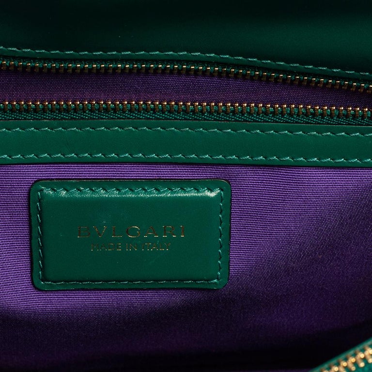 Bvlgari Green Leather Medium Serpenti Forever Shoulder Bag at 1stDibs