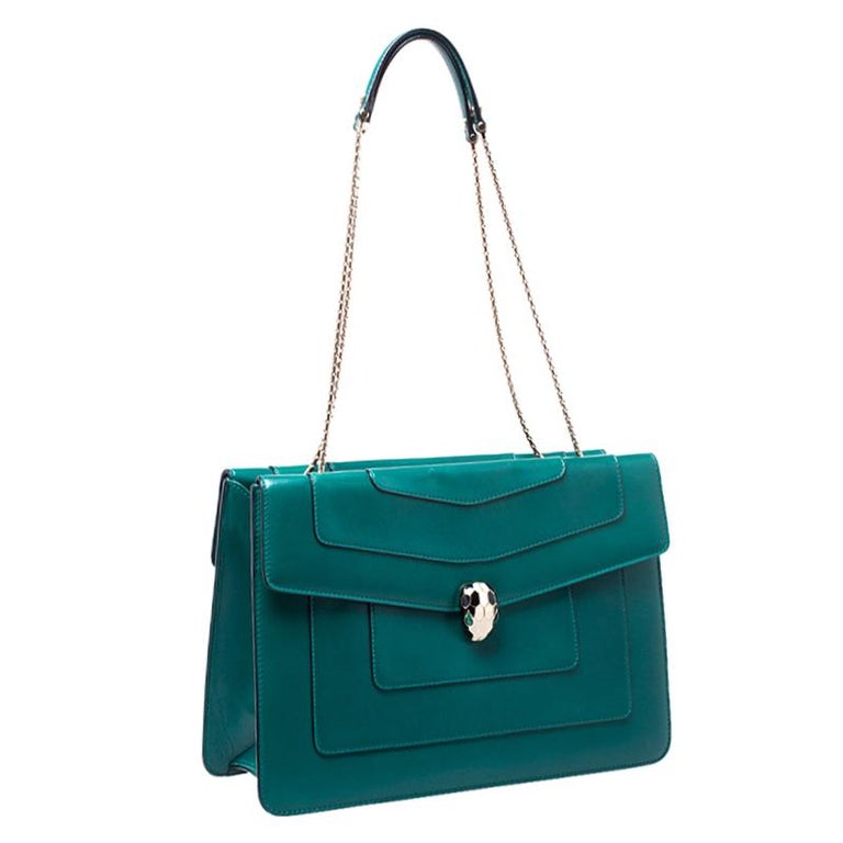 Bvlgari Green Leather Serpenti Forever Shoulder Bag For Sale at 1stDibs ...
