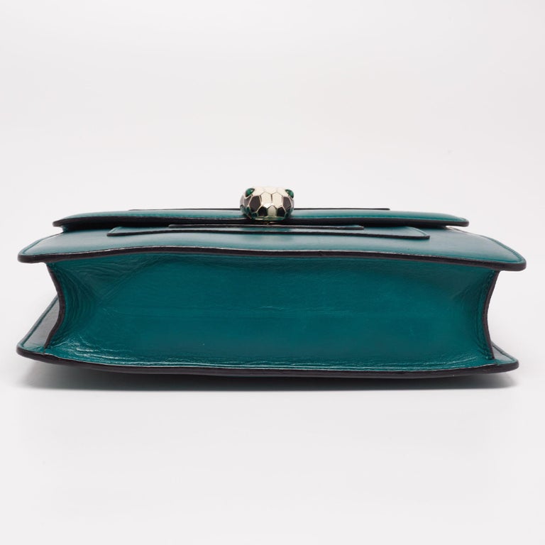 Bvlgari Green Leather Small Serpenti Forever Shoulder Bag at 1stDibs