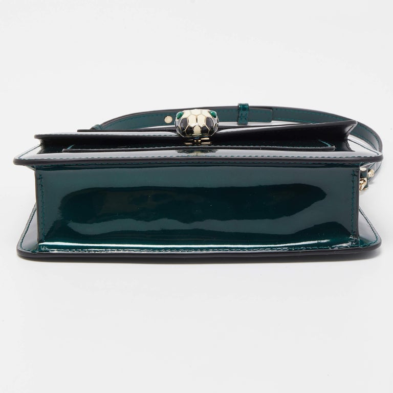Bvlgari Green Patent Leather Serpenti Forever Crossbody Bag For Sale at ...