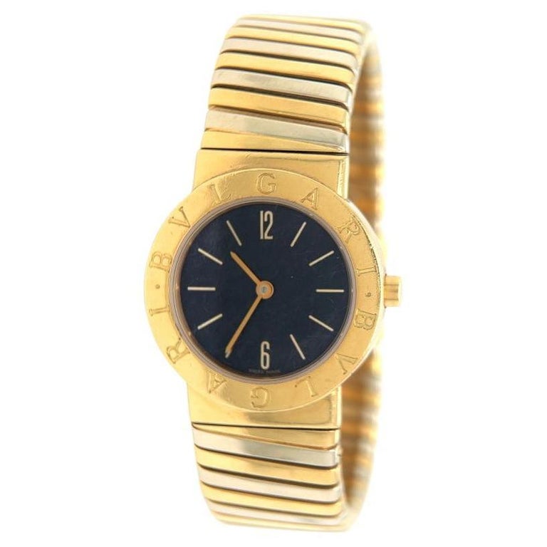 Bvlgari Italian 18 Karat Tri Color Lvcea Tubogas Wristwatch at 1stDibs