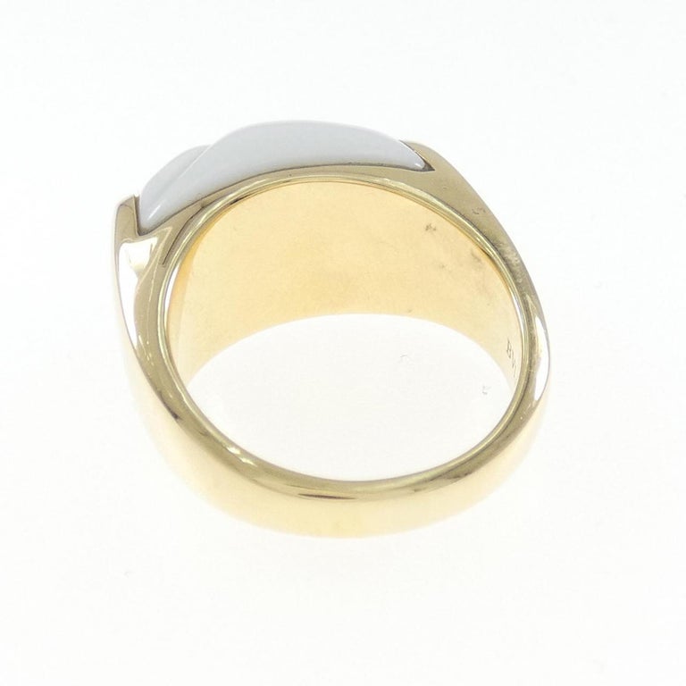 Bvlgari Italy 18k Yellow Gold and Ceramic Tronchetto Ring Vintage at ...