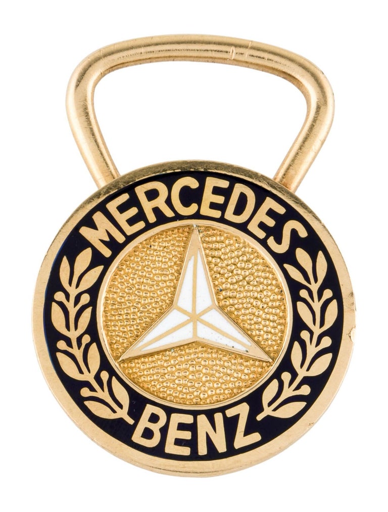 Bvlgari Italy 18k Yellow Gold and Enamel Mercedes Benz Padlock Pendant ...