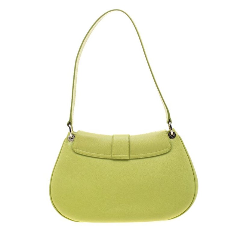Bvlgari Lime Green Leather Shoulder Bag For Sale at 1stDibs