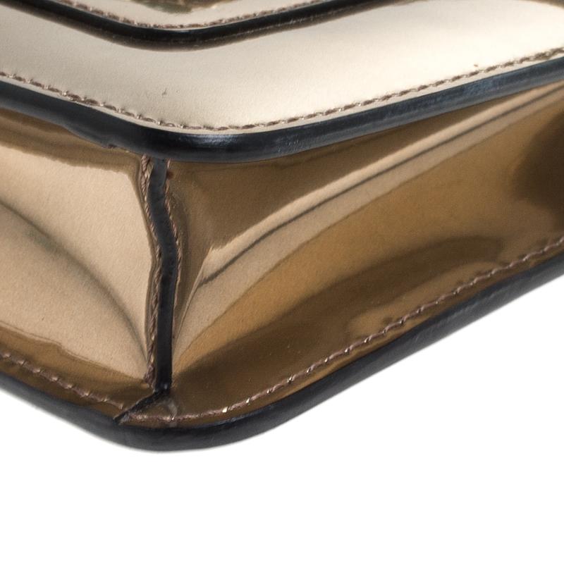 Bvlgari Metallic Bronze Patent Leather Serpenti Forever Handbag For ...