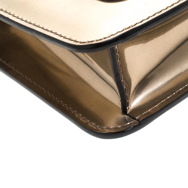 Bvlgari Metallic Bronze Patent Leather Serpenti Forever Handbag For ...