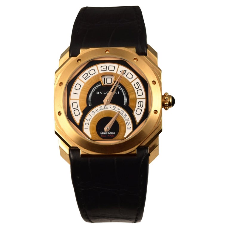 Bvlgari Octo 18k Pink Gold Quadri Retro Gerald Genta Watch at 1stDibs