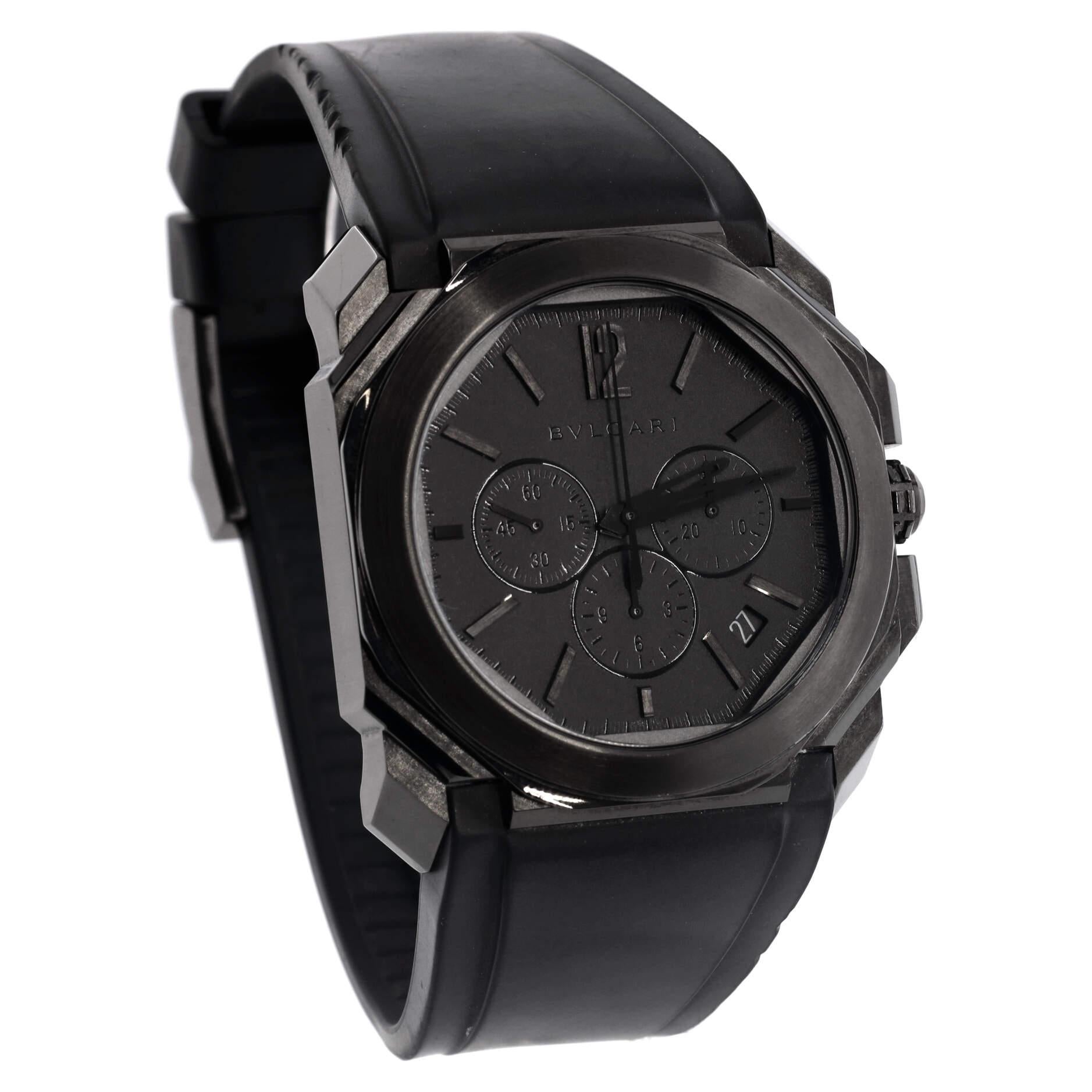 Bvlgari Octo Chronograph Automatic Watch PVD Stainless Steel and Rubber ...