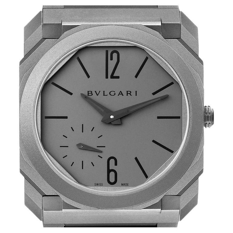 Bvlgari Octo Finissimo Titanium Ultra Thin Mens Watch 102713 Box Papers ...