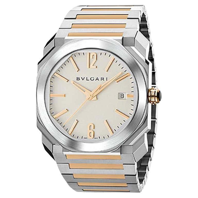 Bvlgari Octo Solotempo Stainless Steel and 18kt Rose Gold Men's ...