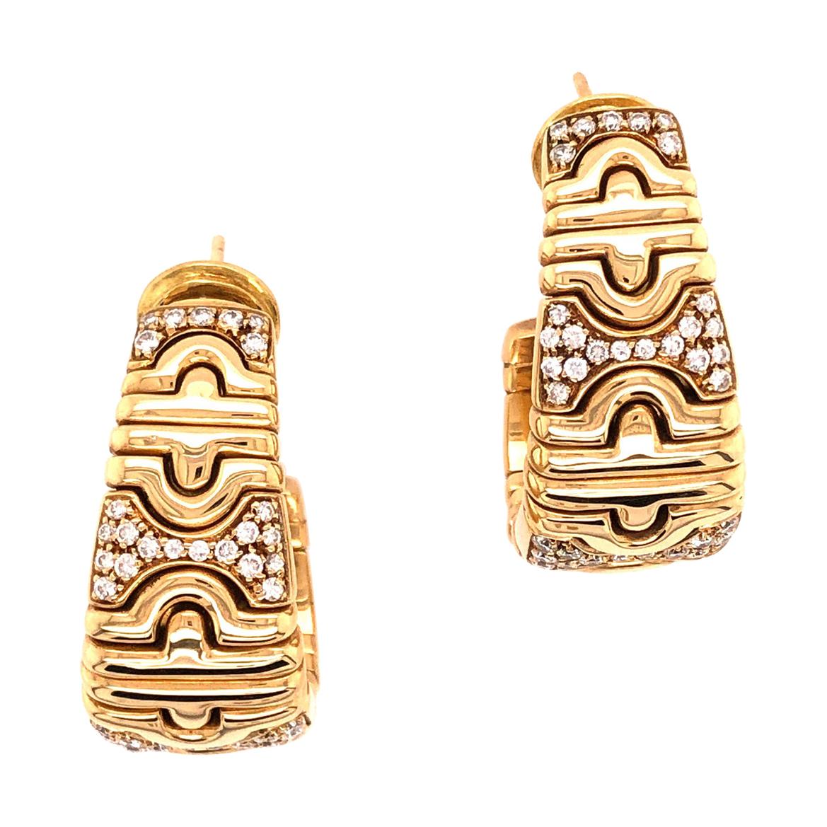 Bulgari Parentesi Diamond Earrings at 1stDibs