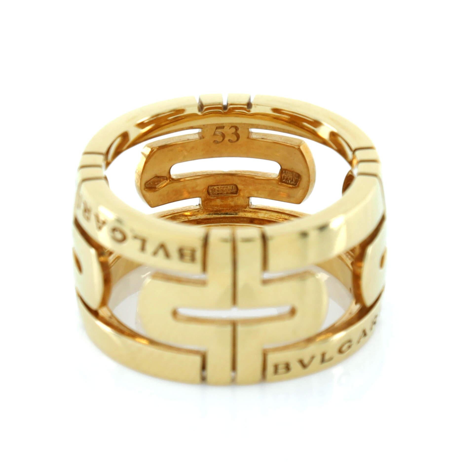 Bvlgari Parentesi Band Ring 18k Yellow Gold For Sale at 1stDibs