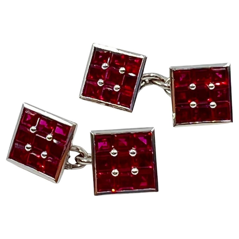 Bvlgari Platinum Ruby Calibre-Set Cufflinks at 1stDibs