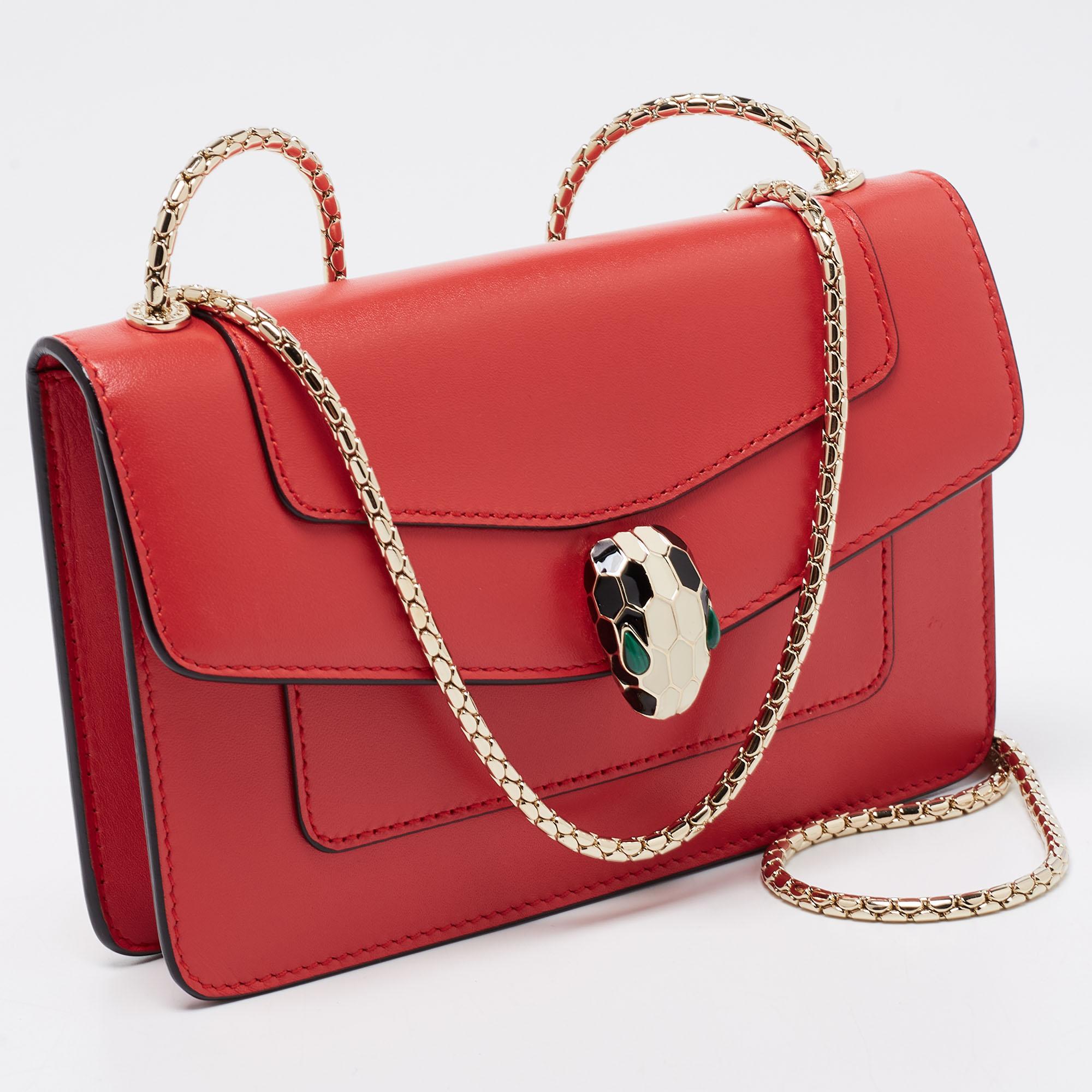 Bvlgari Red Leather Serpenti Forever Crossbody Bag at 1stDibs | bvlgari ...