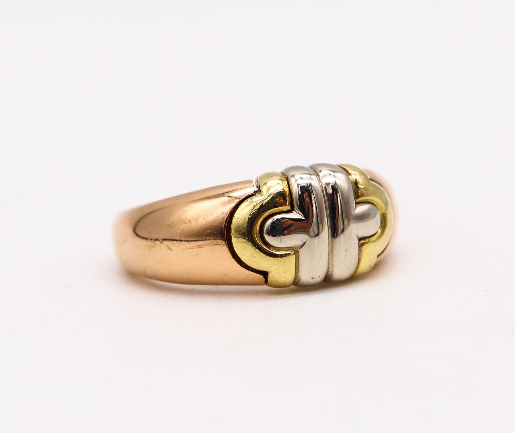 Bvlgari Roma Vintage Parentesi Ring in Three Colors of 18kt Yellow Gold ...