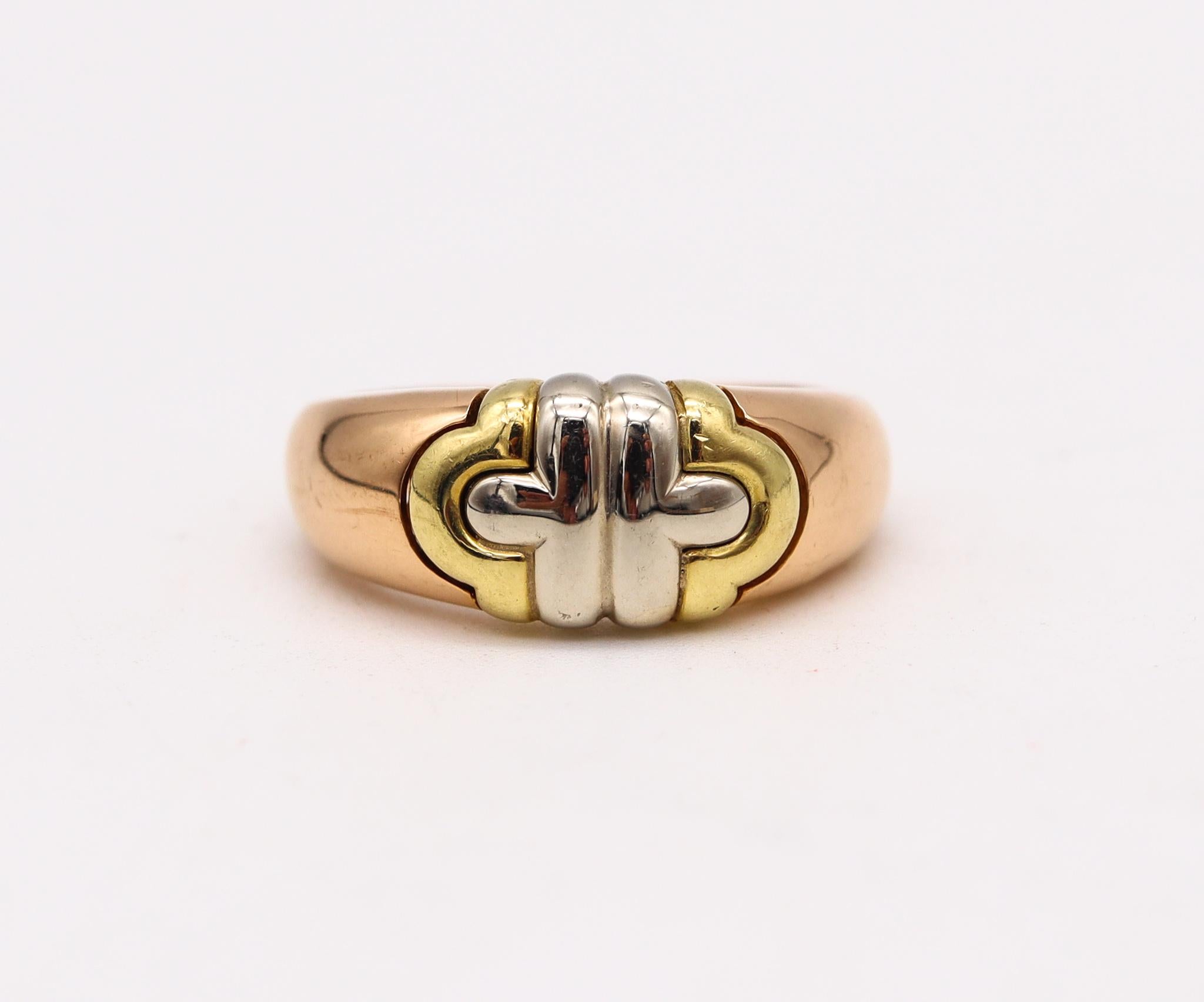 Bvlgari Roma Vintage Parentesi Ring in Three Colors of 18kt Yellow Gold ...