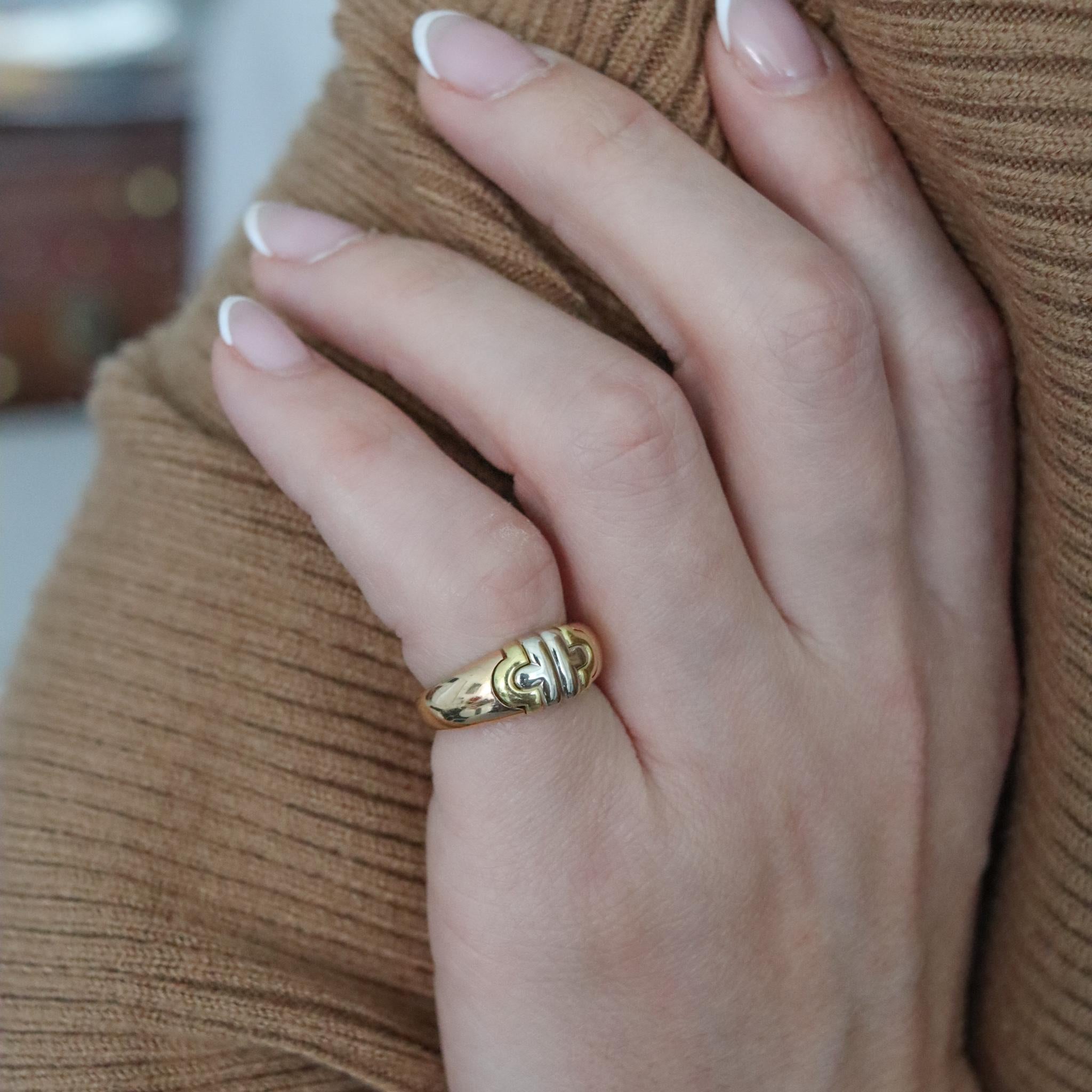 Bvlgari Roma Vintage Parentesi Ring in Three Colors of 18kt Yellow Gold ...