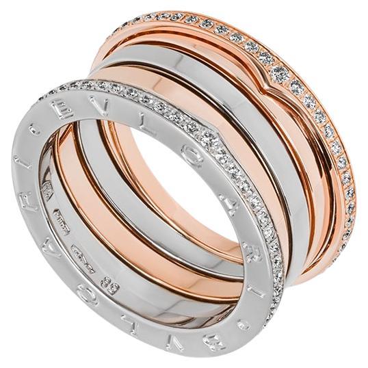 Bvlgari Rose and White Gold Diamond Labyrinth B.Zero1 Ring 355073 For ...