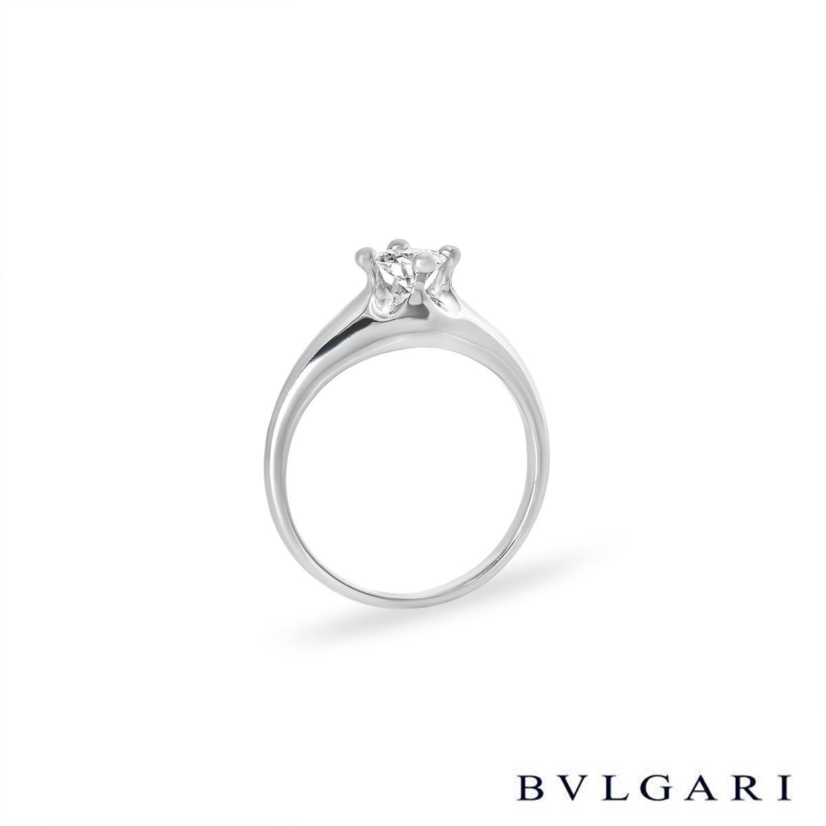 Bvlgari Round Brilliant Cut Diamond Ring in Platinum 0.35ct G/VVS2 For ...