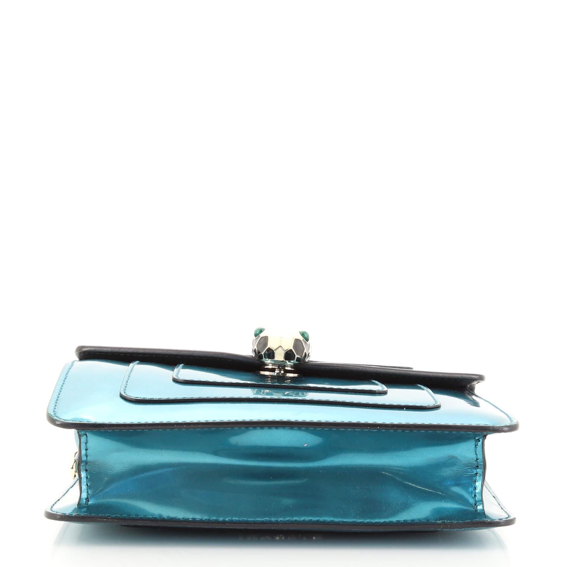 Bvlgari Serpenti Forever Square Shoulder Bag Metallic Leather Small at ...