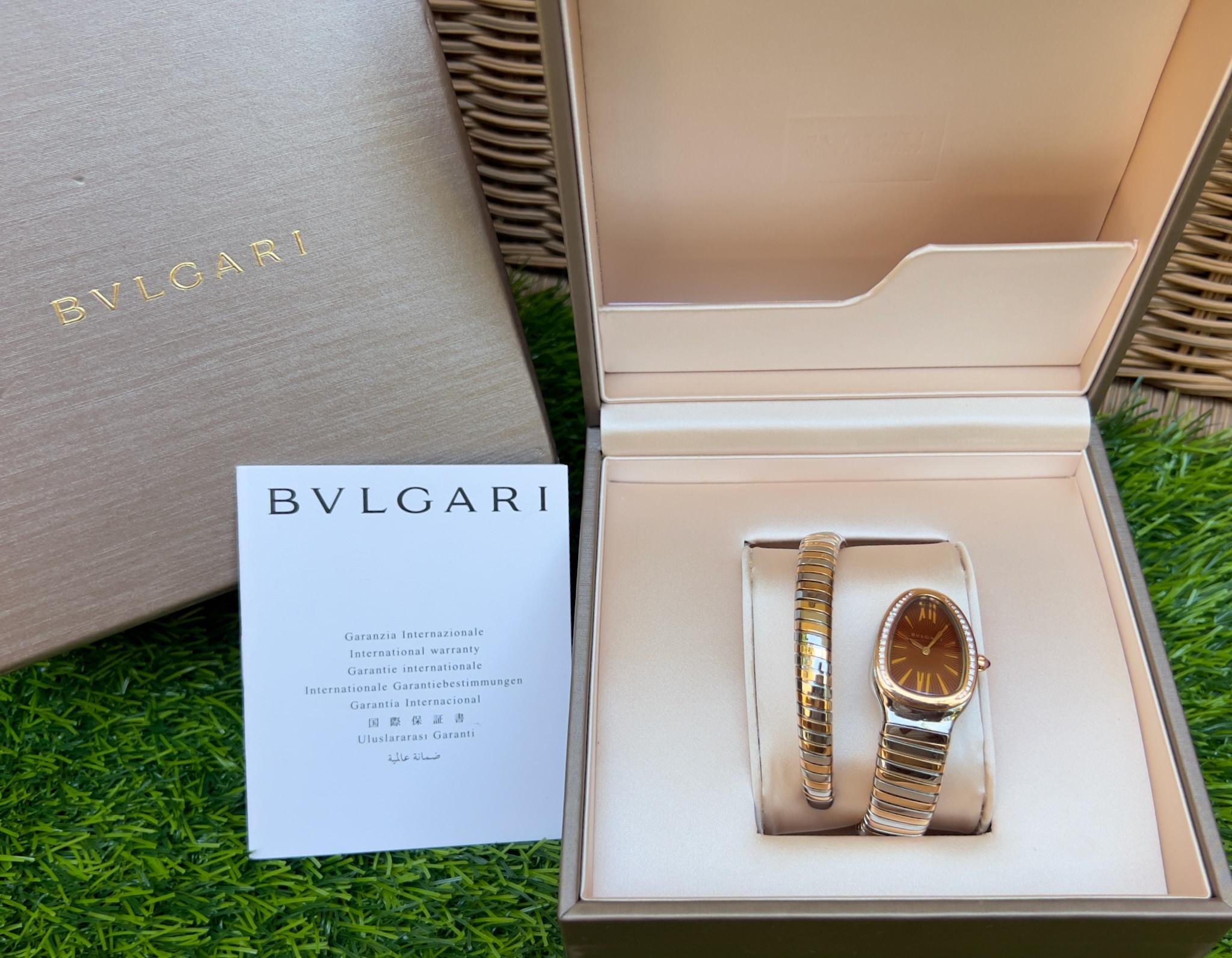 Bulgari Serpenti Tubogas Watch 18K Rose Gold and Stainless Steel ...