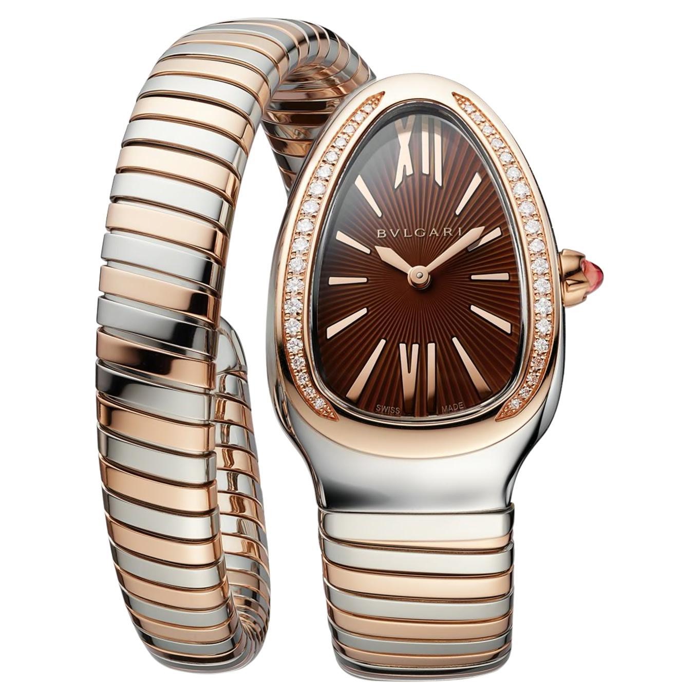 Bulgari Serpenti Tubogas Watch 18K Rose Gold and Stainless Steel ...