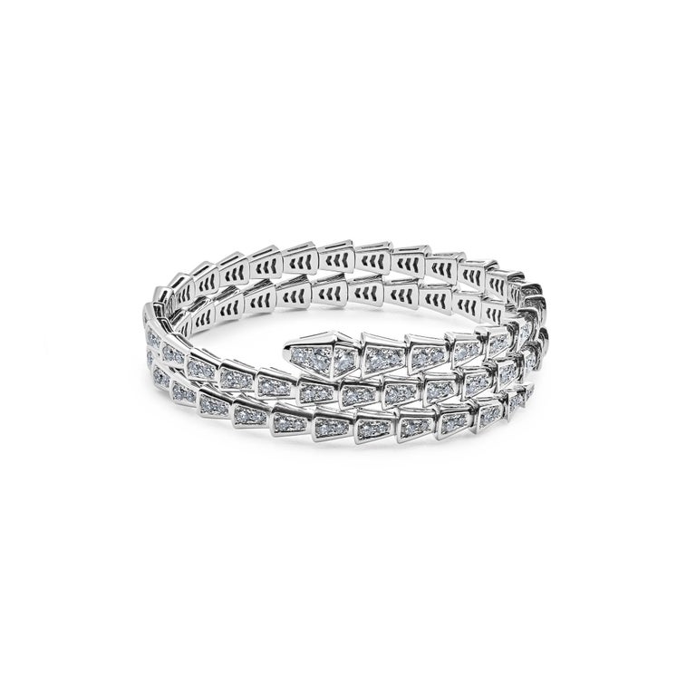 Bvlgari Serpenti Two-coil White Gold Diamond Bracelet 357274 For Sale ...