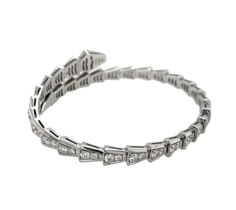 Bvlgari Serpenti Viper Bracelet with Diamonds set in 18k White Gold at ...