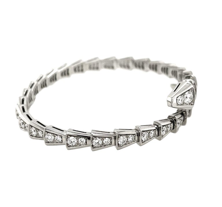 Bvlgari Serpenti Viper Bracelet with Diamonds set in 18k White Gold at ...