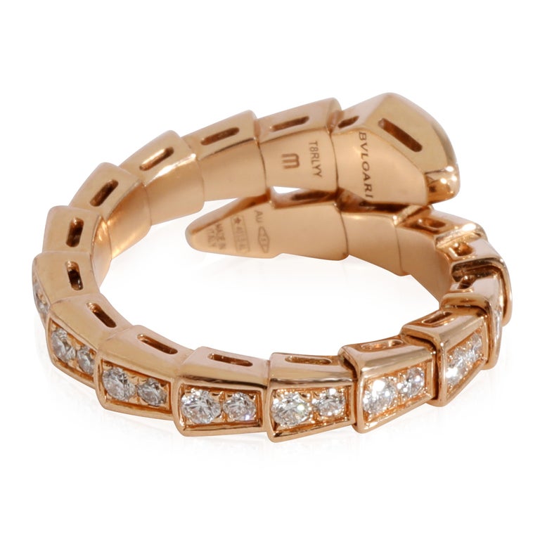 Bvlgari Serpenti Viper Diamond Ring in 18k Rose Gold 0.66 CTW For Sale ...