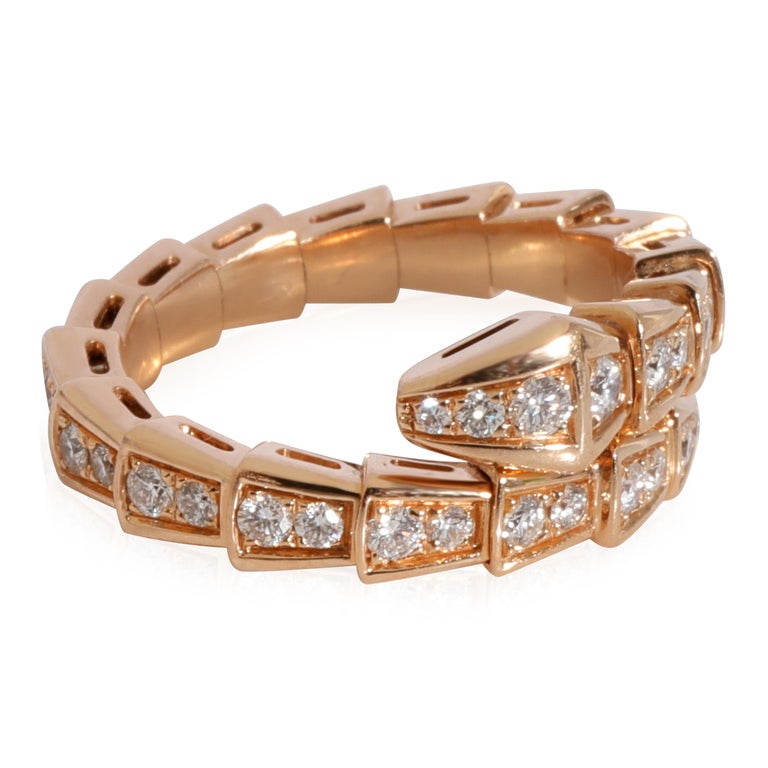 Bvlgari Serpenti Viper Diamond Ring in 18k Rose Gold 0.66 CTW For Sale ...