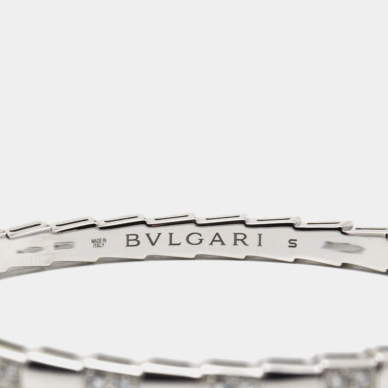 Bvlgari Serpenti Viper Diamonds 18k White Gold Bracelet S For Sale at ...