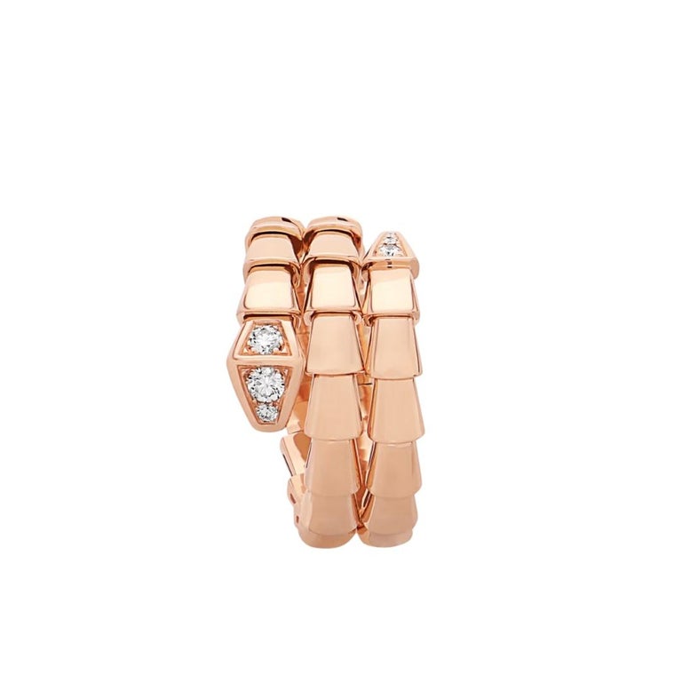 Bvlgari Serpenti Viper Ring Rose Gold and Diamonds 357866 For Sale at ...